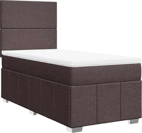 Box spring postel s matrací tmavě hnědá 90x200 cm textil 3291547