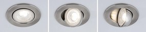 P 92412 LED vestavné svítidlo Zina IP65 5W / 8W 230V stmívatelné 2700 - 4000K kov kartáčovaný - PAULMANN