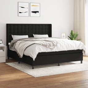 Box spring postel s matrací černá 160x200 cm textil 3131763