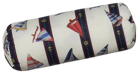 SCANquilt polštářek - válec KLASIK regata smetanovomodročervená 15 x 40 cm