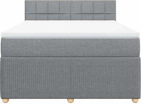 Box spring postel s matrací světle šedá 140 x 190 cm textil 3287451