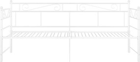 Rám vysouvací postele/pohovky bílý kovový 90 x 200 cm 324771