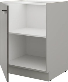 GREY gr | dolní skříňka 60 D 1F policová | 60 cm | světle šedá/tmavě šedá lesk