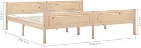 Rám postele masivní borové dřevo 200 x 200 cm 322102