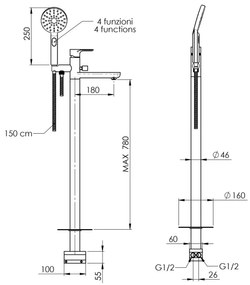 Sapho - Vanová sada s baterií PAX lesklý chrom