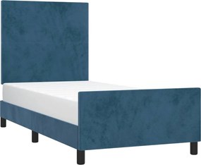 vidaXL Rám postele s čelem 90x200 cm samet [3125615] Barva: Tmavě moddrá
