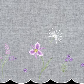 KRÁTKÁ ZÁCLONA NA POUTKÁCH INESA 150X40 CM KVĚTY