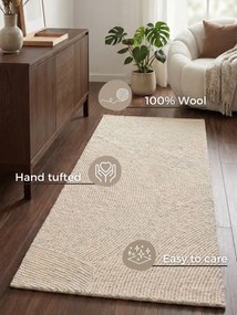 Hanse Home, Běhoun Calmio 106220 Natural White, 80x200, bílá, ložnice
