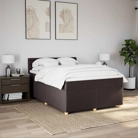 Box spring postel s matrací tmavě hnědá 160x200 cm textil 3286741