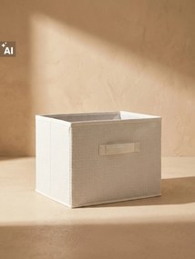 Sinsay - Skládací textilní úložný koš s úchytem - bílá