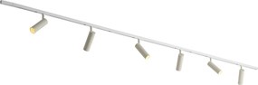 Modern railsysteem wit met 6 spots beige 1-fase - Slimline Uzzy