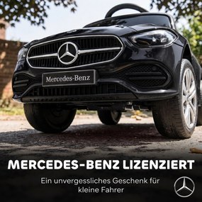 AIYAPLAY 3-v-1 jezdící auto s tlačnou tyčí Mercedes-Benz jezdící vozidlo s volantu, klaksonem, hudbou, střechou, úložným prostorem pod sedadlem, černé