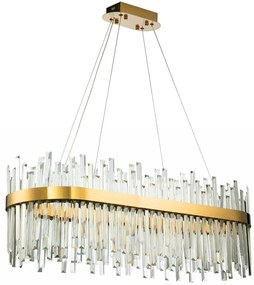 Toolight Toolight, LED křišťálové svítidlo 80x35 cm, APP1513-CP80, zlatá matná, OSW-03260