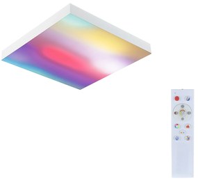 Paulmann 79904 Velora, bílý subtilní stropní LED panel Rainbow dynamic RGBW, 13,2W LED 3000-6500K, 29x29cm, dálkové ovládání
