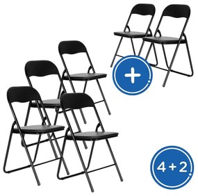 Skládací konferenční židle Rosso 4 + 2 ZDARMA, černá