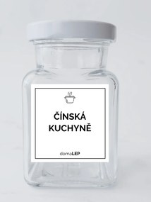 Samolepka na kořenky ČÍNSKÁ KUCHYNĚ bílá 5 × 5 cm tučné písmo