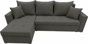 Rohová rozkládací sedací souprava do L LORENZA, 238 cm, s úložným prostorem Roh pohovky: Levý roh, Barva látky Sawana: Černá (Sawana 14)
