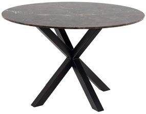 Kulatý jídelní stůl Heaven 120 cm hnědý mramor