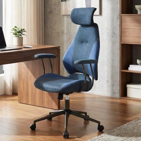 Costway Ergonomická kancelářská židle s lněnou látkou a nastavitelným opěradlem