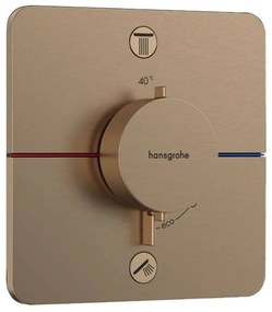 Hansgrohe ShowerSelect Comfort - Termostatická baterie pod omítku, pro 2 spotřebiče, kartáčovaný bronz 15583140