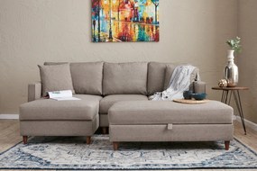 Atelier del Sofa Rohová sedací souprava Eva Left - Cream, Krémová