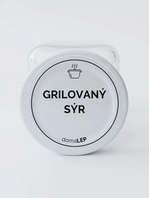 Samolepka na kořenky GRILOVANÝ SÝR průhledná 5 cm tučné písmo