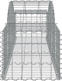 Klenuté gabionové koše 2 ks 200x50x40/60 cm pozinkované železo 3146257