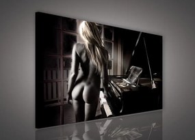 Postershop Obraz na plátně: Dívka u Piana - 75x100 cm