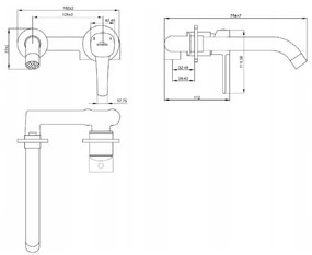 Invena Glamour, podomítková umyvadlová baterie, zlatá lesklá, INV-BP-02-U09-V