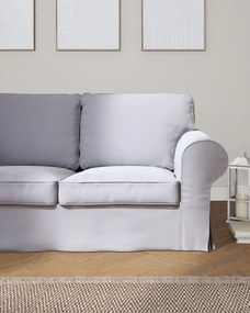 Potah na pohovku IKEA  Ektorp 2-místná, rozkládací, STARÝ MODEL barva šedá látka lesklé, sametová