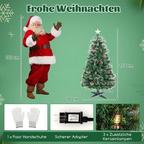 Costway Umělý vánoční stromeček s osvětlením a teplými bílými LED – 150 cm