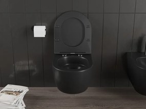 Mexen Carmen WC mísa Rimless Tornado se zpomalujícím sedátkem slim, duroplast, černá mat - 30881085T