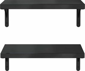 Nástěnné police 2 ks 50 x 23,5 cm černé nerezová ocel 3214519