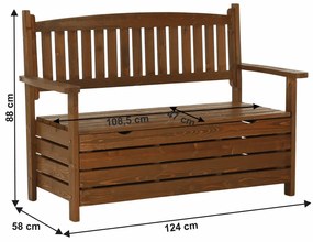 Zahradní lavička 124 cm Dina (hnědá). 1016525