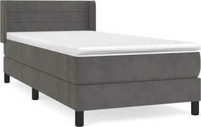 Box spring postel s matrací tmavě šedá 80 x 200 cm samet 3130986