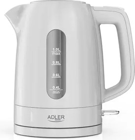 Adler AD 1380w bílá / Rychlovarná konvice / 1 L / plast
