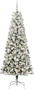 Umělý Skládací Vánoční Strom 300 LED Zelená a bílá 180 cm 3395597