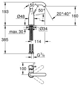 GROHE 23463001 - Umyvadlová baterie ESSENCE velikost M lesklý chrom