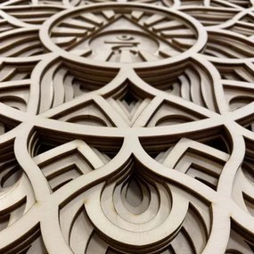 Vyřezávaná dřevěná 3D mandala na zeď | SENTOP PR0460