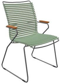 OnaDnes -20% Světle zelená plastová zahradní židle HOUE Click II. s područkami