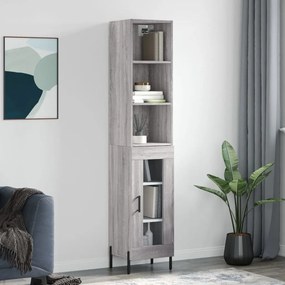 vidaXL Skříň highboard 34,5 x 34 x 180 cm kompozitní dřevo [3189908] Barva: šedá sonoma