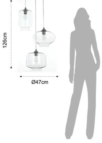 Tomasucci Závěsný lustr SAKY CLEAR Ø.47x126cm,skleněný