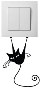 Černá samolepka na vypínač Ambiance Acrobat Cat