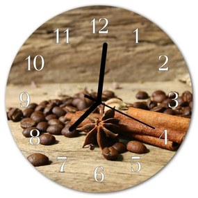Nástenné skleněné hodiny Anýz Cinnamon fi 30 cm