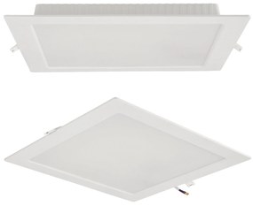 BERGE Čtvercový LED panel zapuštěný bílý - 24W - PC - neutrální bílá
