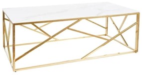 Konferenční stolek Escada II - obdélník, mramor / zlatá