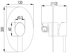 NOVASERVIS OVAL sprchová baterie podomítková, chrom, 32050,0