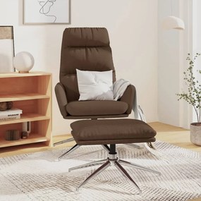 Relaxační křeslo se stoličkou hnědé textil,  3097516 HangarStore.cz