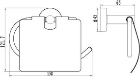 Novaservis - Závěs toaletního papíru s krytem Mephisto chrom, 6838,0