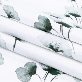 Závěs AmeliaHome Serenity se průchodkami 140x250 cm bílý/zelený